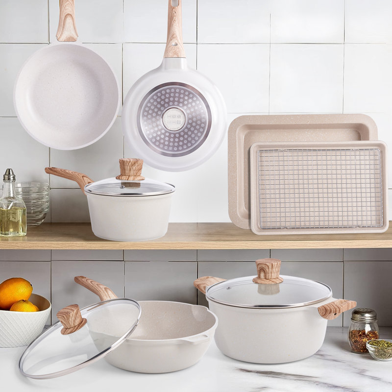 Caannasweis Nonstick Cookware Sets Kitchen Pots and Pans & Reviews | Birch Lane